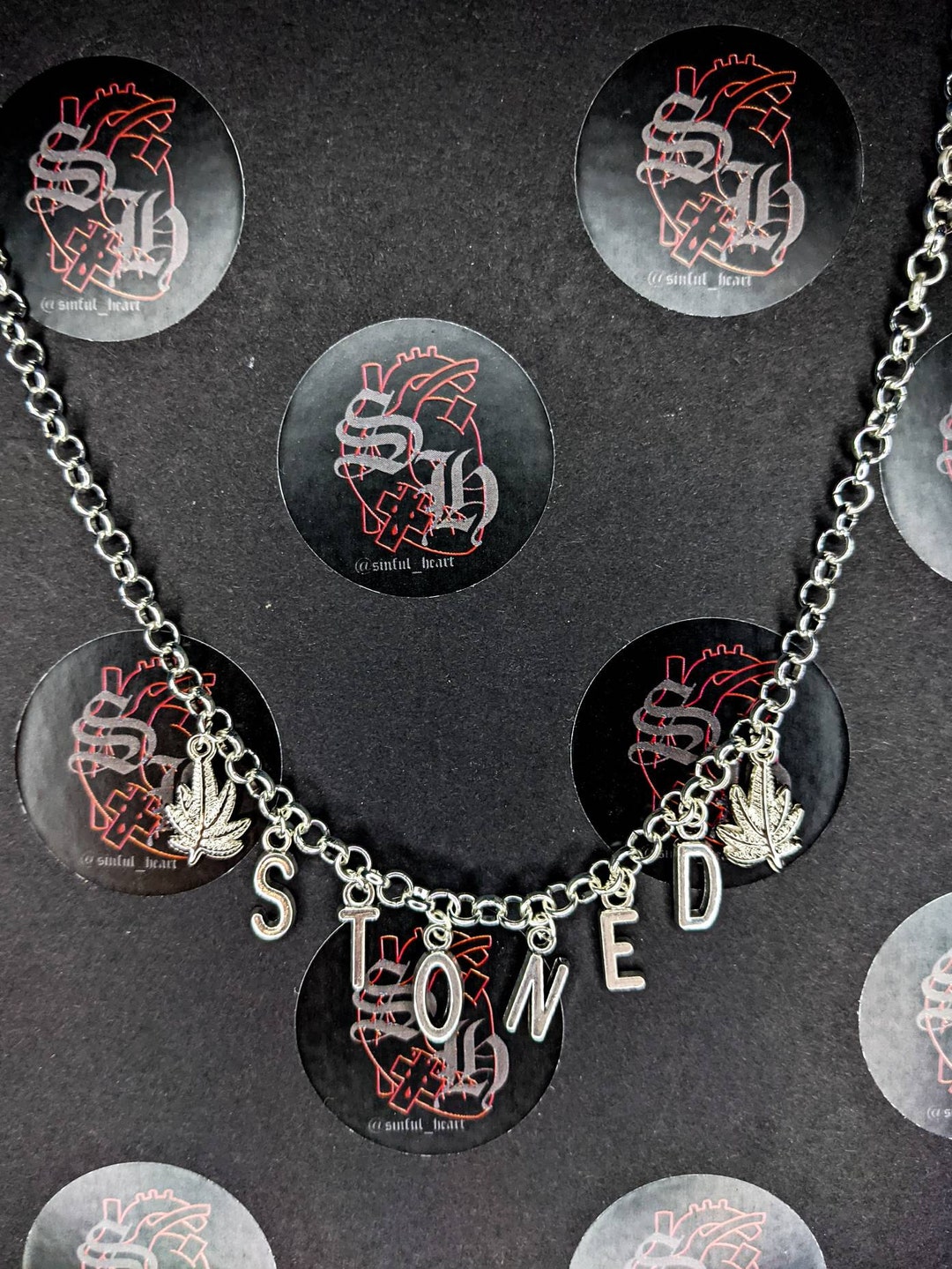 Stoned Chain Necklace - Etsy