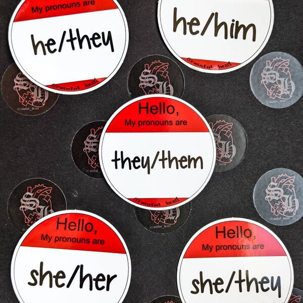 Pronoun Stickers - Etsy UK