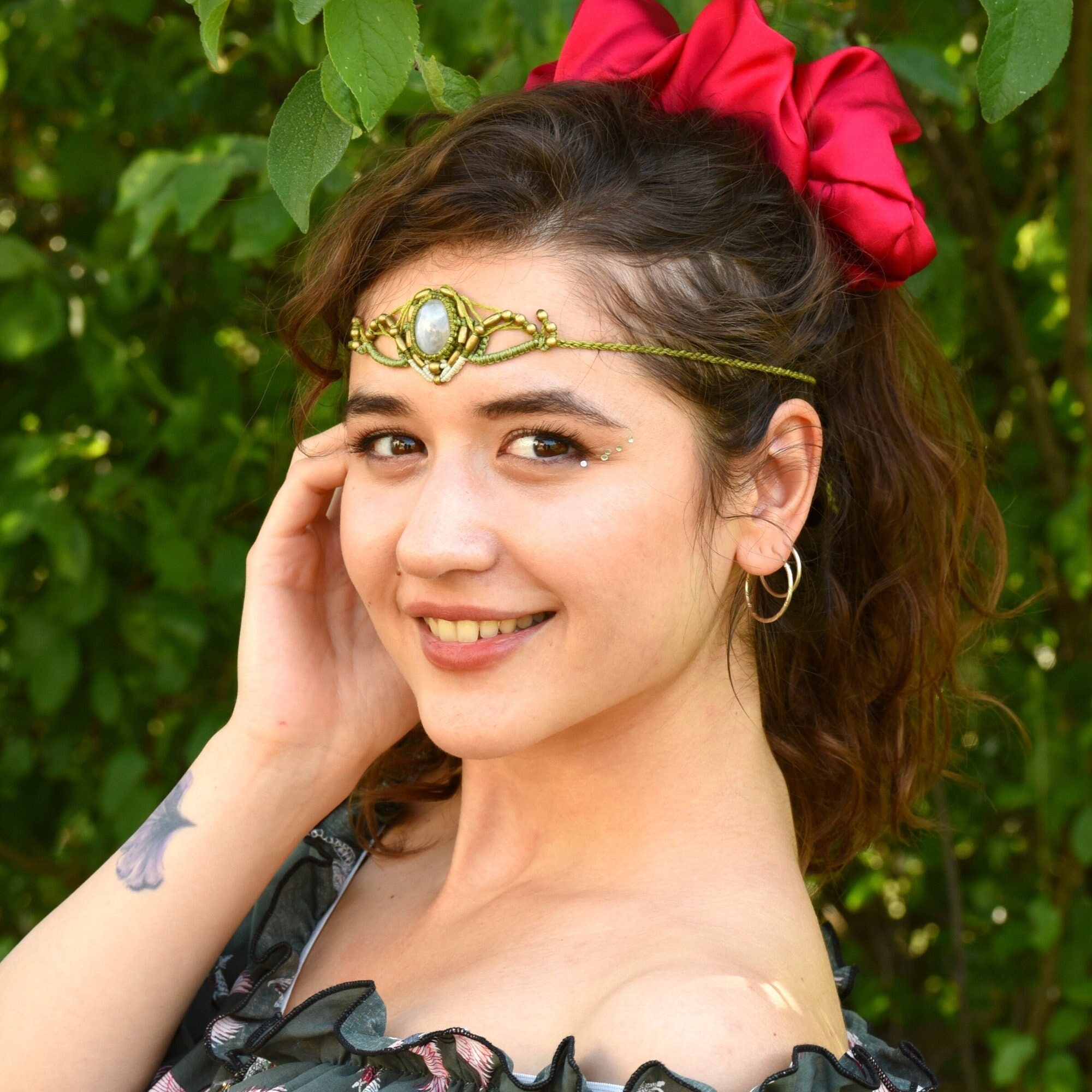 Headpiece Moonstone Forehead Beach Jewelry Boho Headband and - Etsy