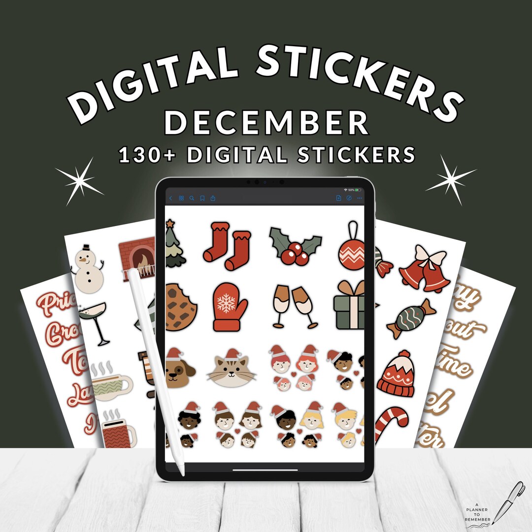 Digital Stickers for Digital Planners ~ December Theme ~ Christmas ...