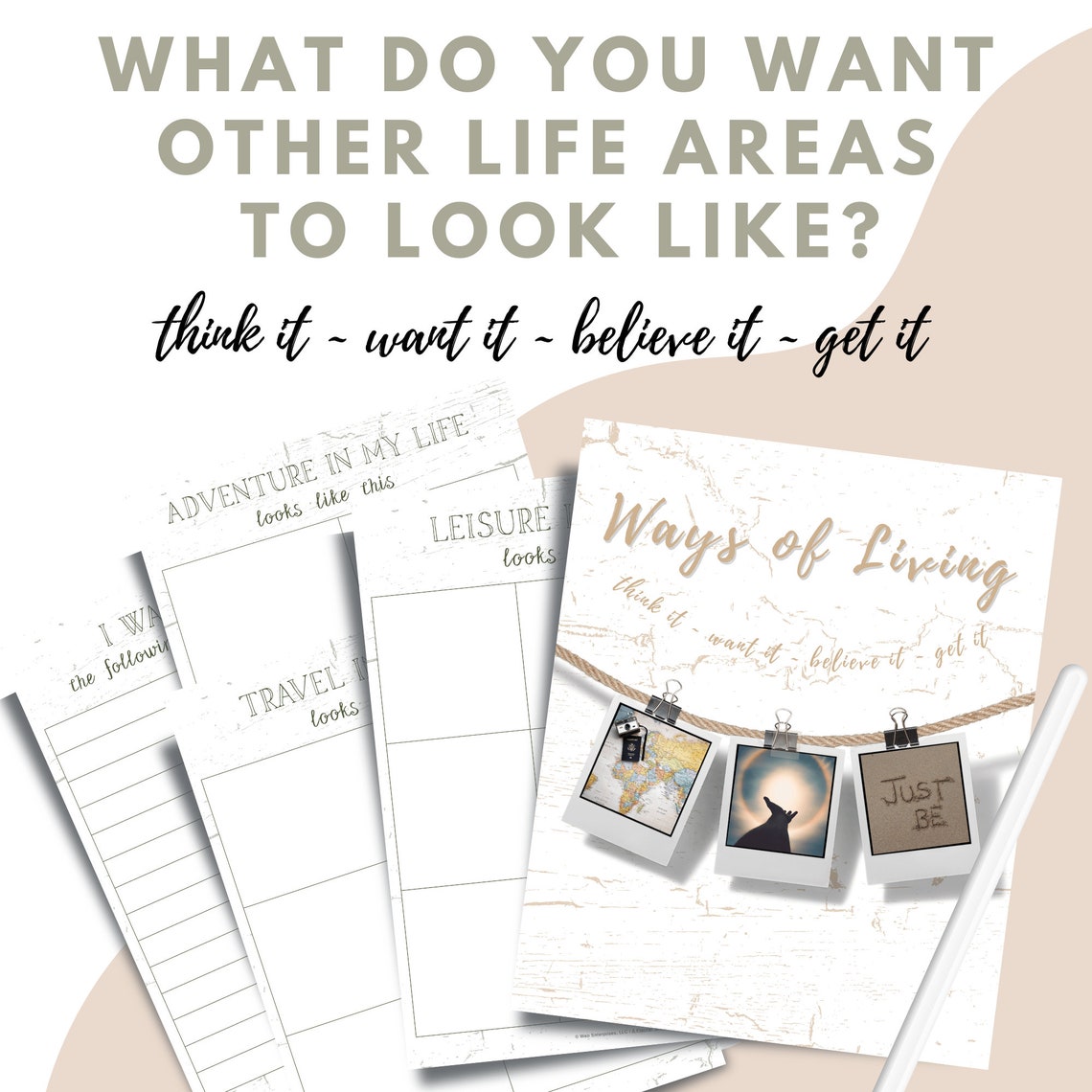 Printable Vision Board Planner 1100 Digital Stickers | Etsy