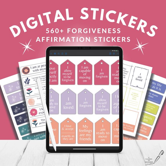 560 Affirmation Digital Stickers With a Focus on Forgiveness - Etsy