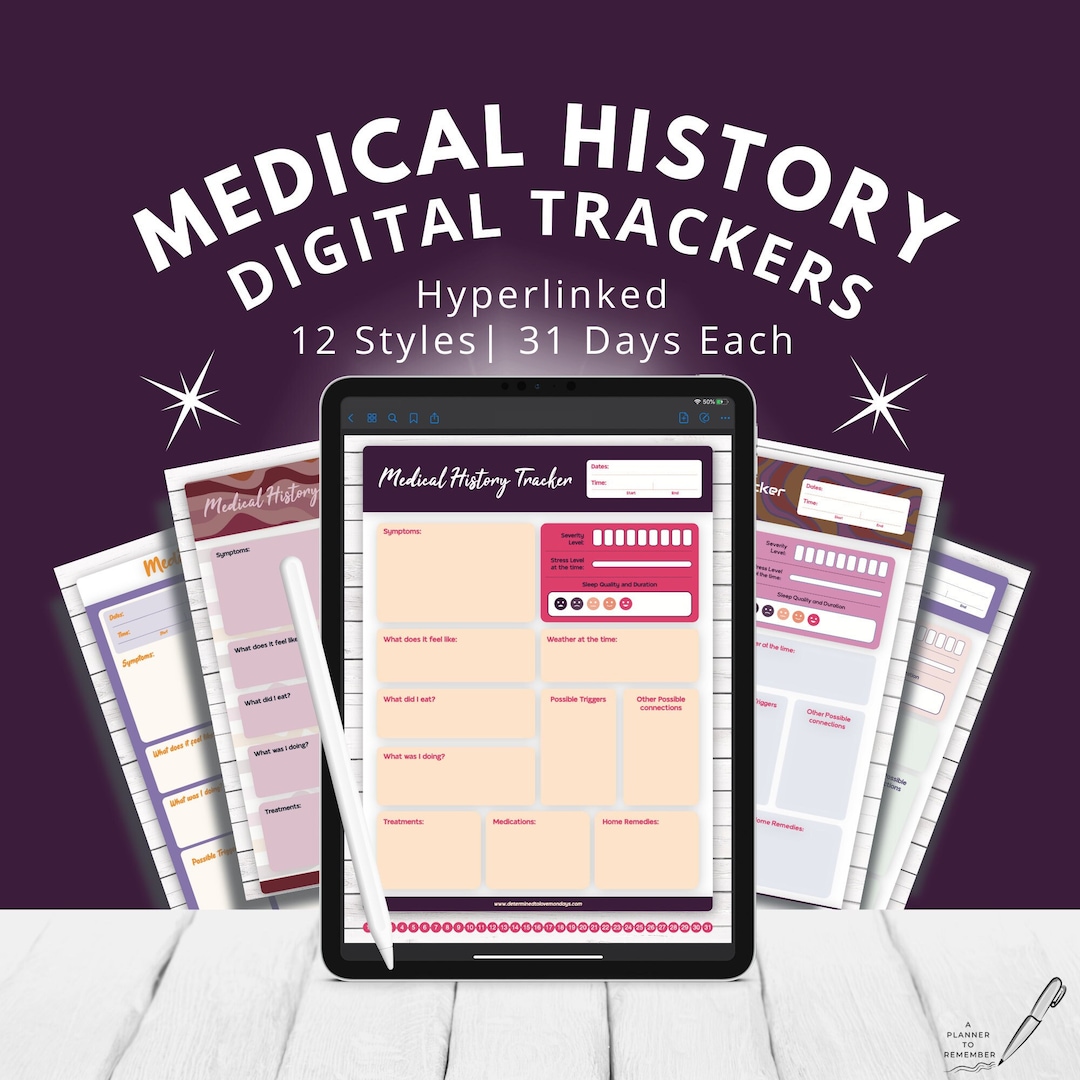 Digital Health Wellness Tracker Medical History Tracker Medical Tracker ...