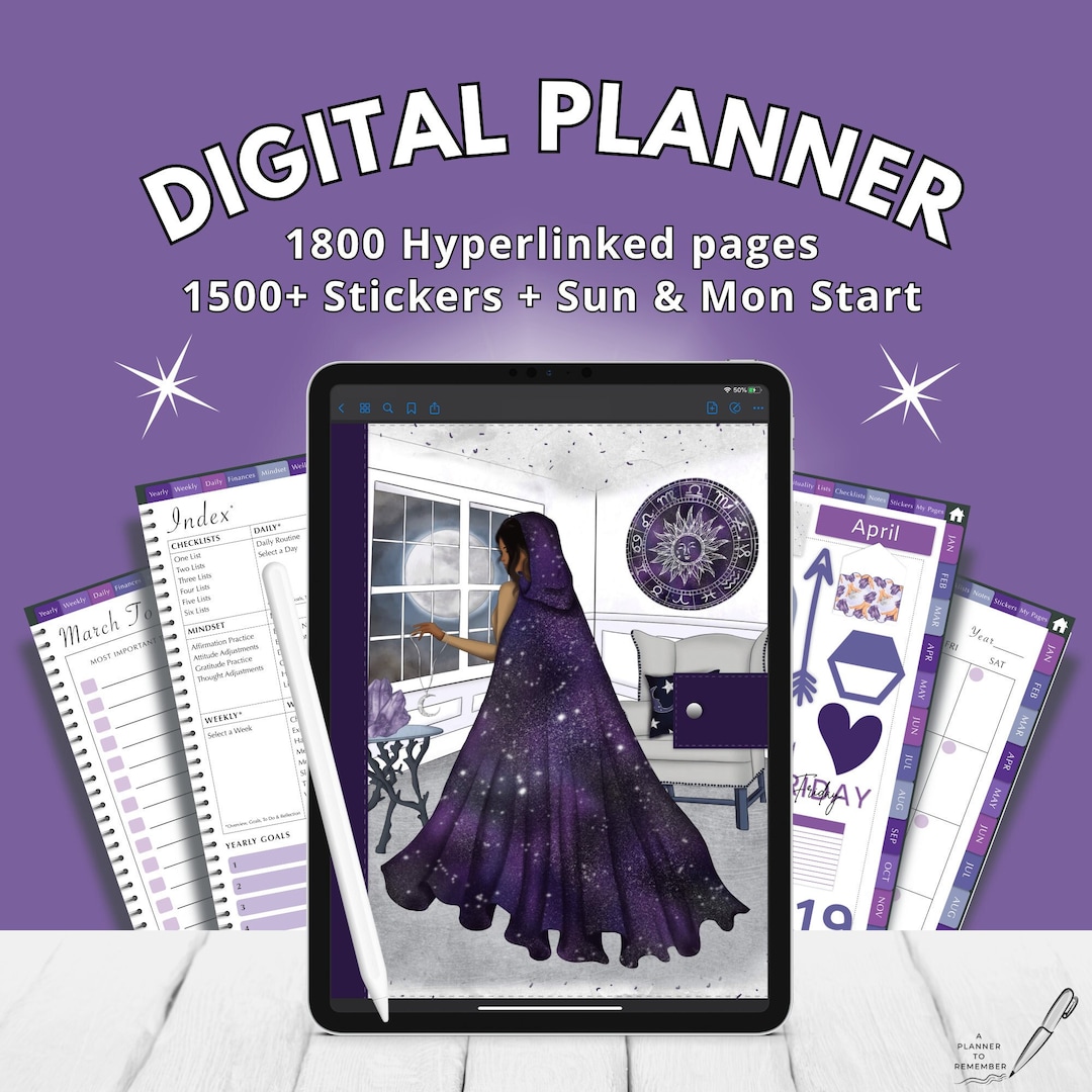 Digital Planner & Digital Stickers, Yearly Calendar, Monthly Calendar ...