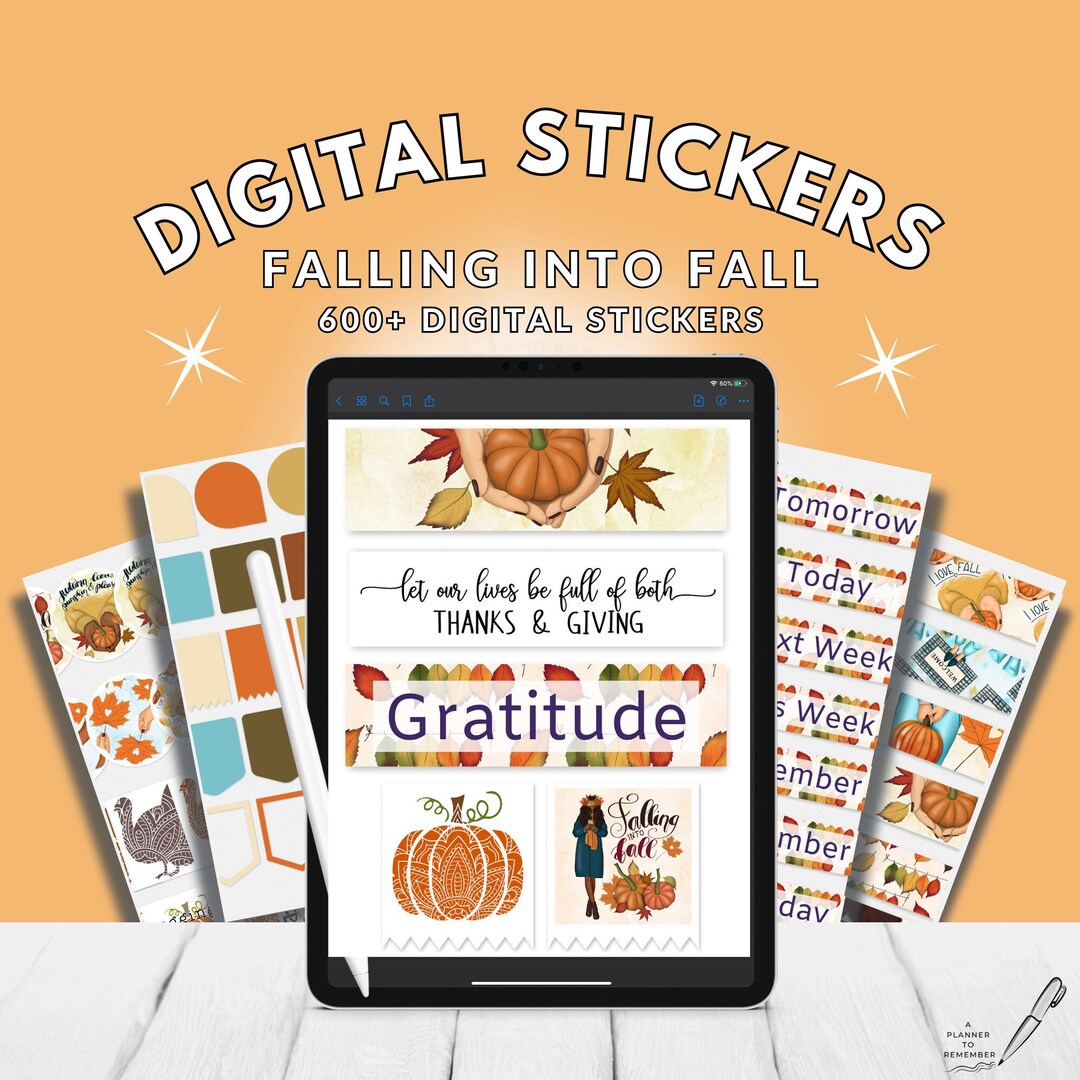 Digital Stickers for Digital Planners ~ 600+ Fall Digital Stickers - Etsy