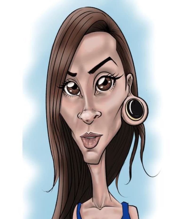 Single Color Face Caricature - Etsy