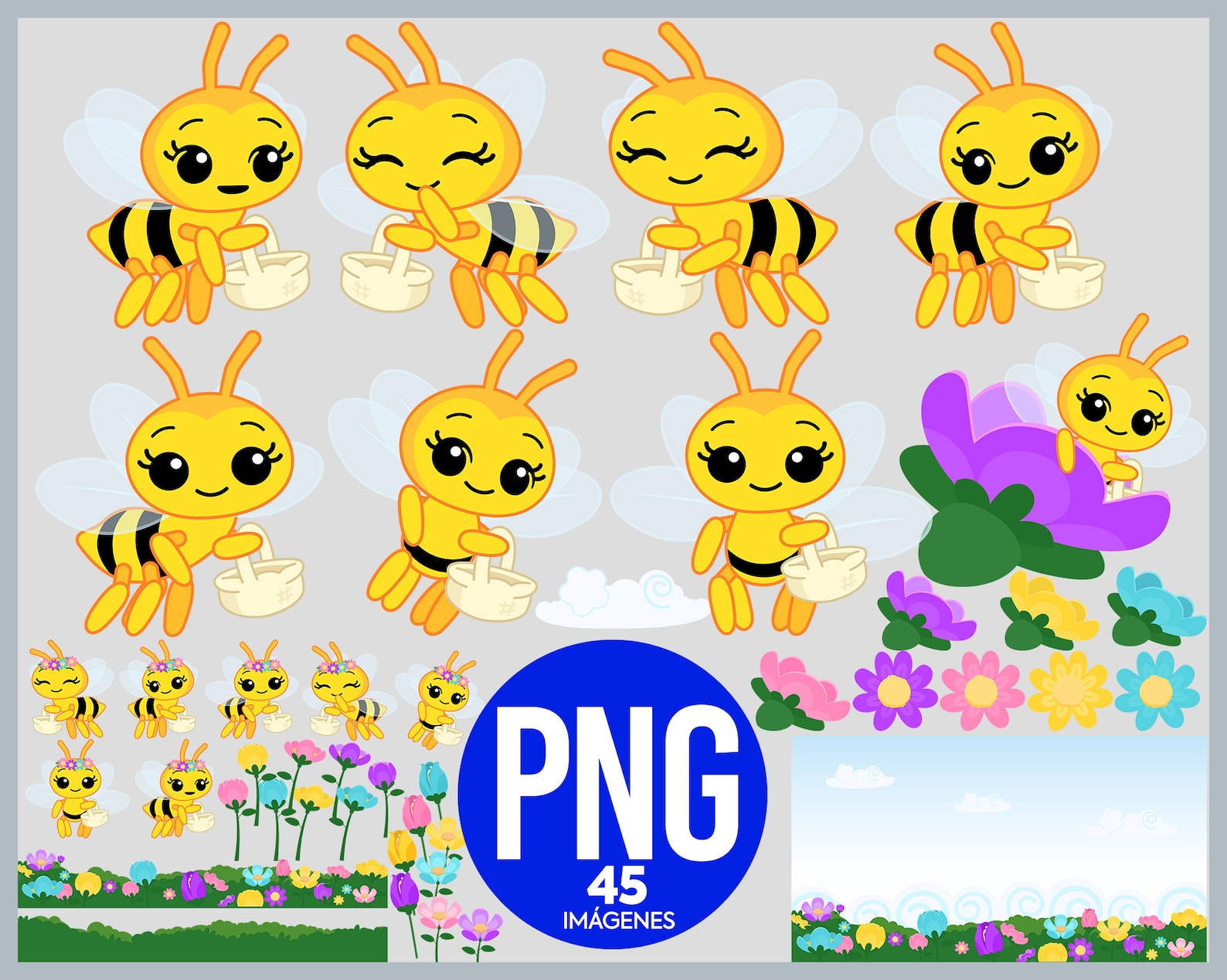 Abejita chiquitita 47 files, Png, Digital Stickers, Plim Plim, Abejita ...