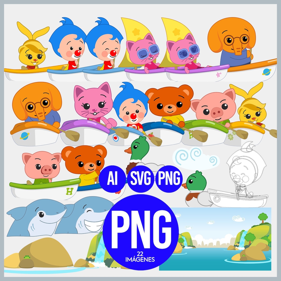 Plim Plim 22 Files. Series a ROW YOUR BOAT, Svg, Plim Plim and Friends ...