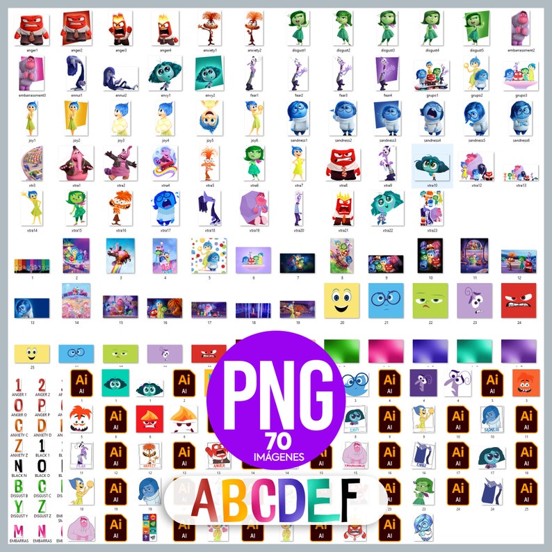Inside Out 2 PNG, Ai, JPG, Vectors, Clipart, Quick Download, Anger Joy ...