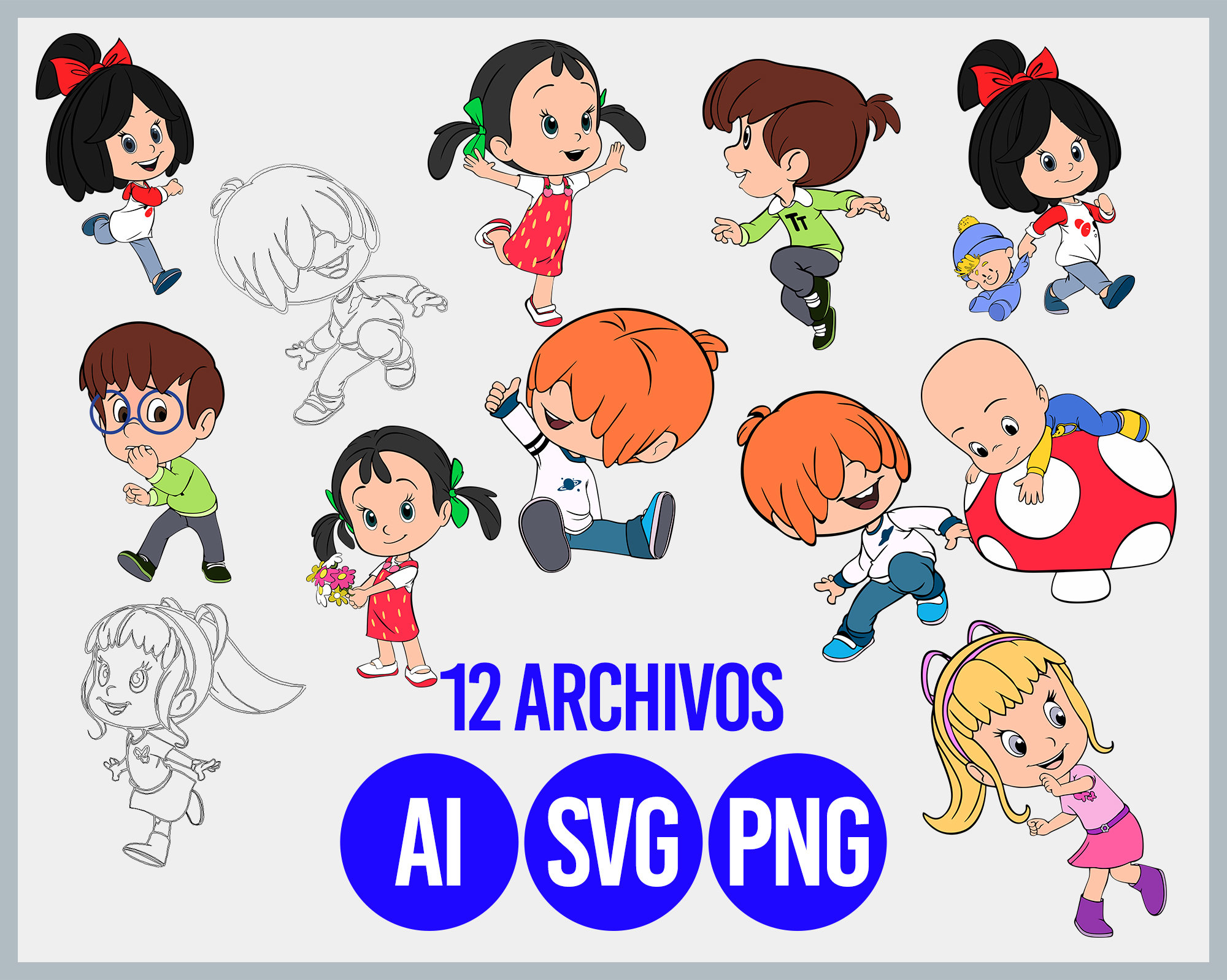Cleo and Cuquin, Images, Ai, PNG, SVG Clipart, Vector, Quick Download ...