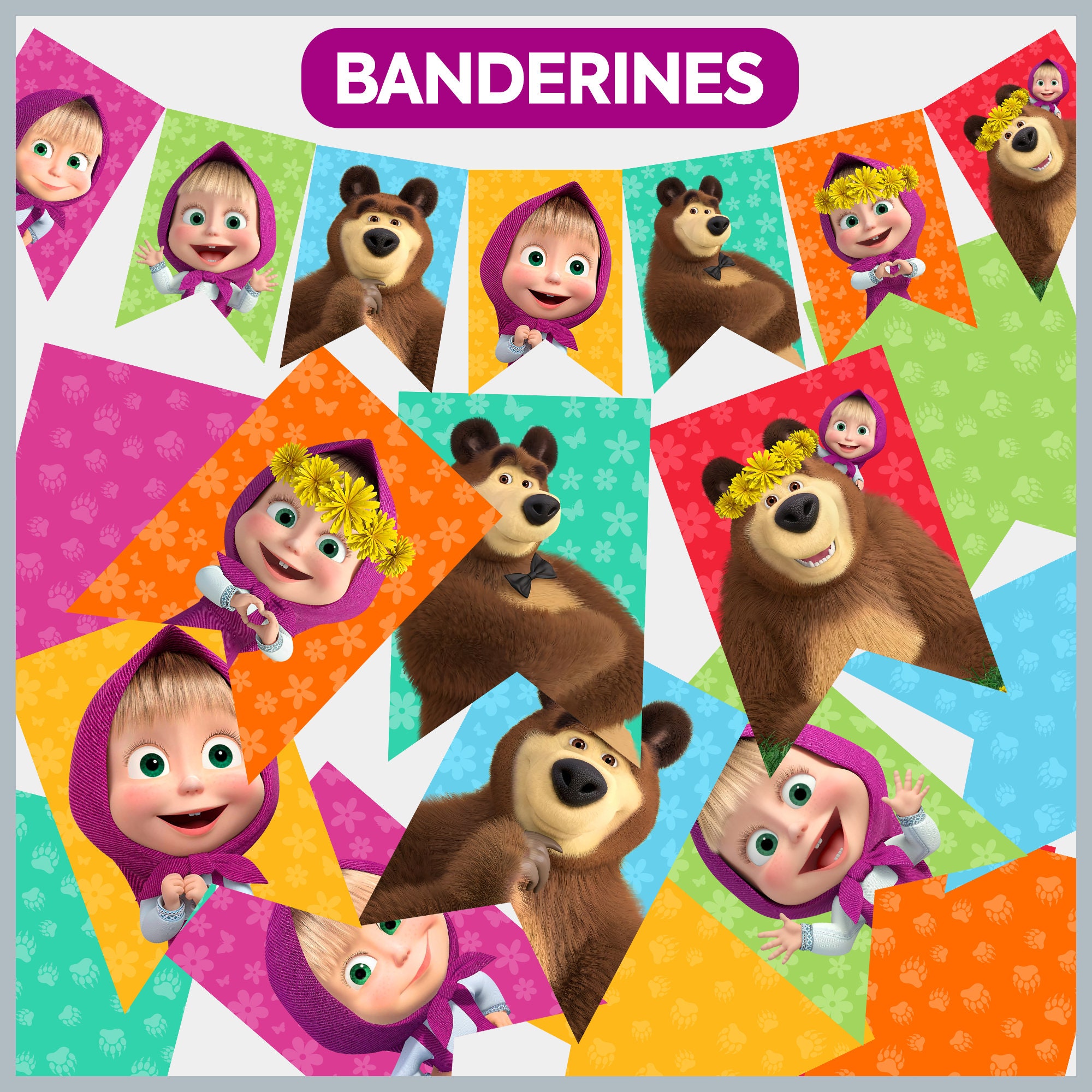 Masha and Bear PNG, Masha and Bear Birthday, Masha and Bear Instant ...