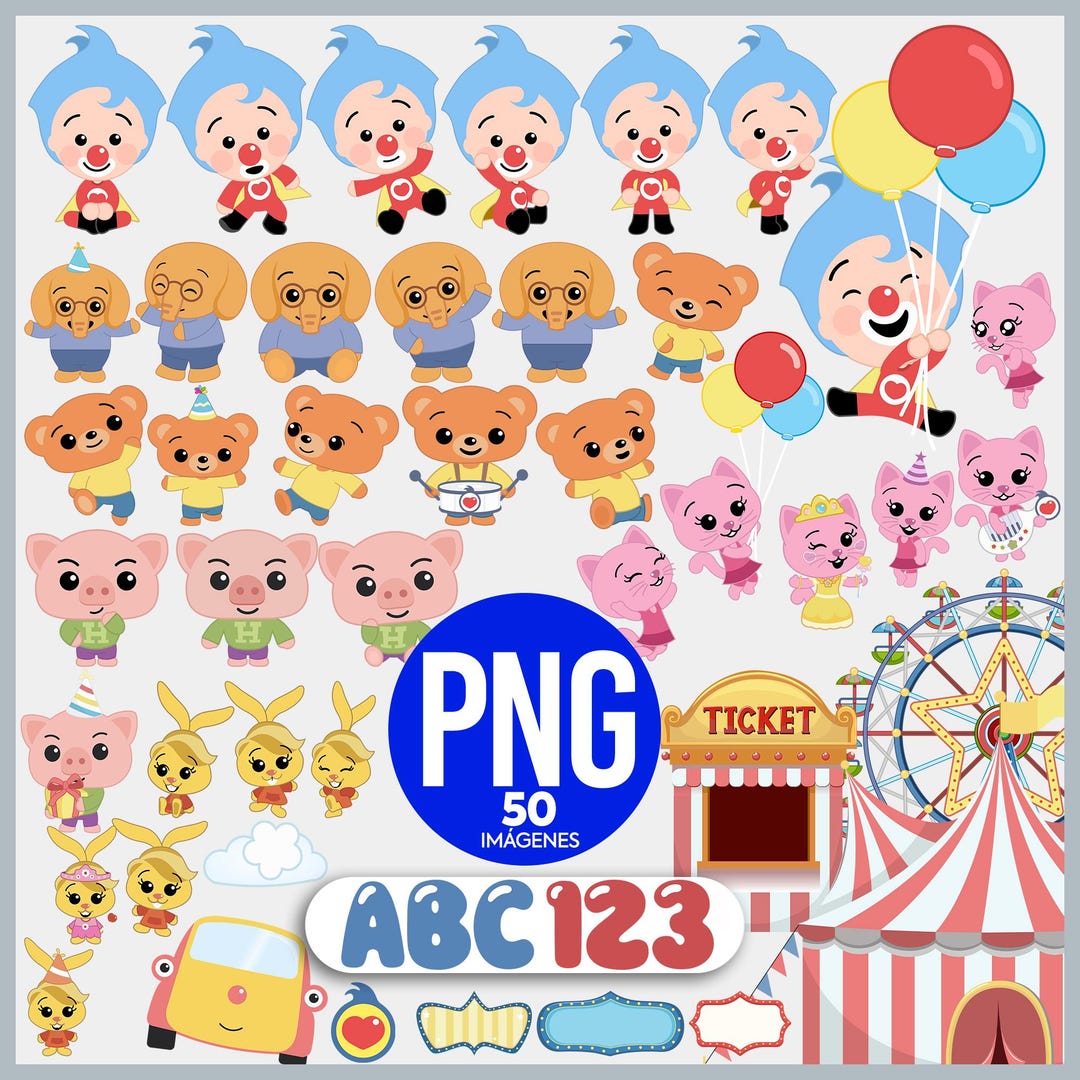 Plim Plim and His Friends, 50 Files PASTEL TONES, PNG, Digital Stickers ...