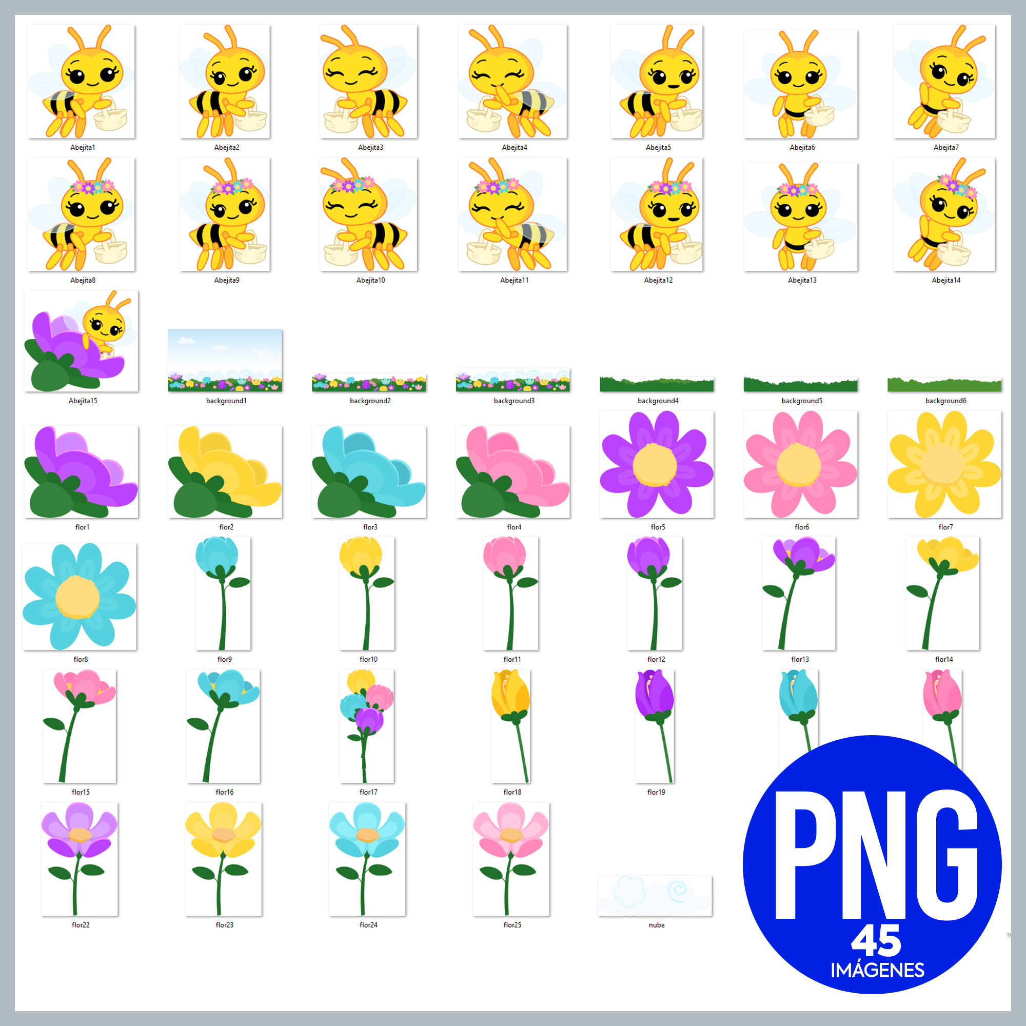 Abejita chiquitita 47 files, Png, Digital Stickers, Plim Plim, Abejita ...
