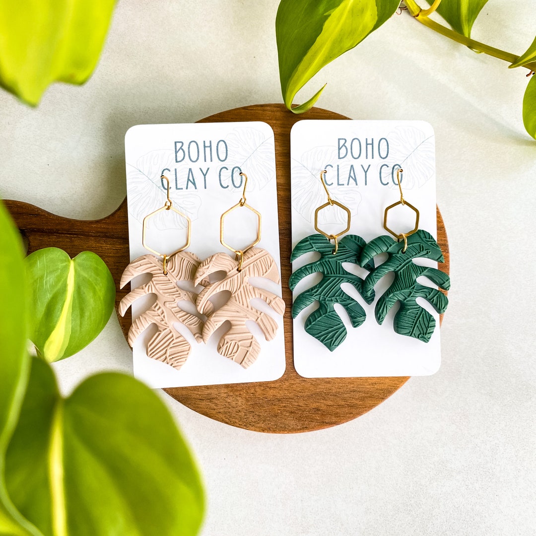 Plant Lady Dangles Monstera Leaf Philodendron Houseplant Polymer Clay ...