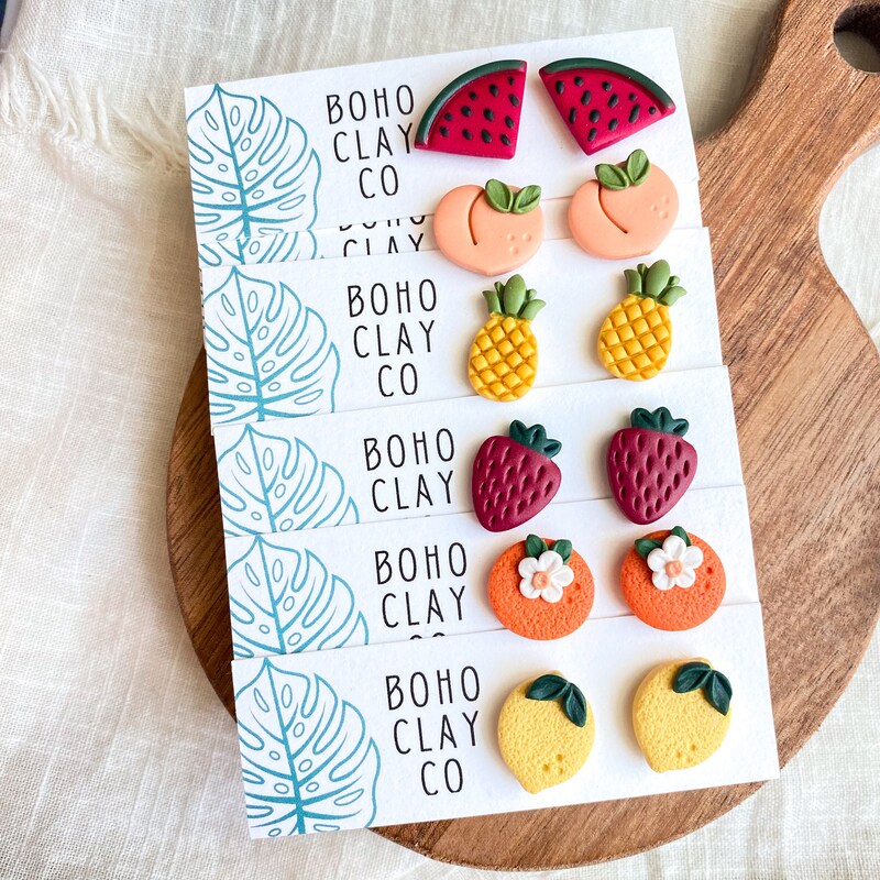 Polymer Clay Fruit Earrings - Etsy