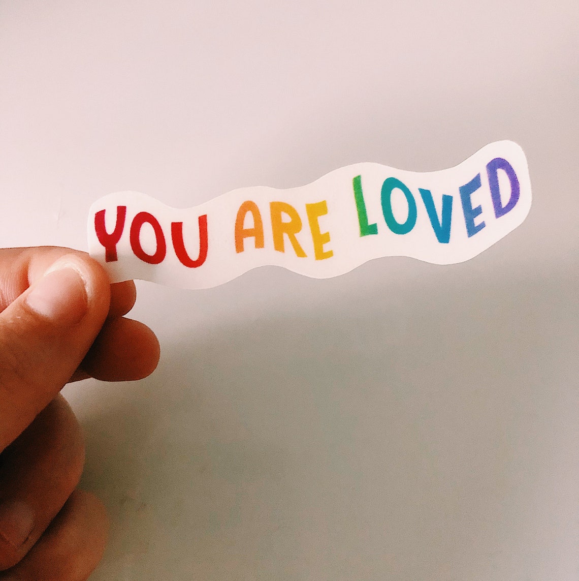 You are loved rainbow sticker small colorful decal for | Etsy