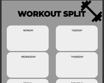 Workout Split Template - Etsy
