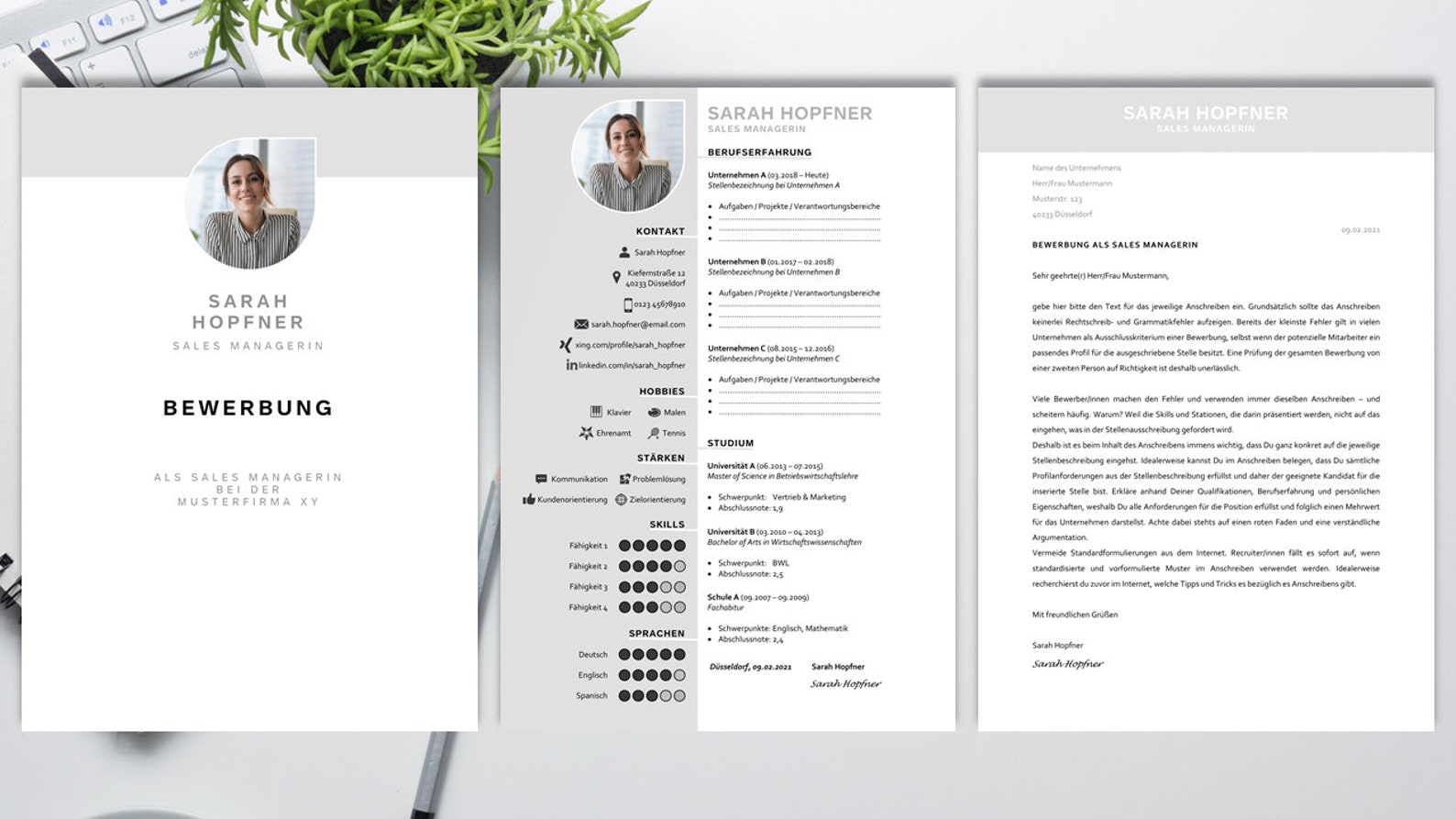 Tabular CV Template Word One-sided| Application Template With Cover ...