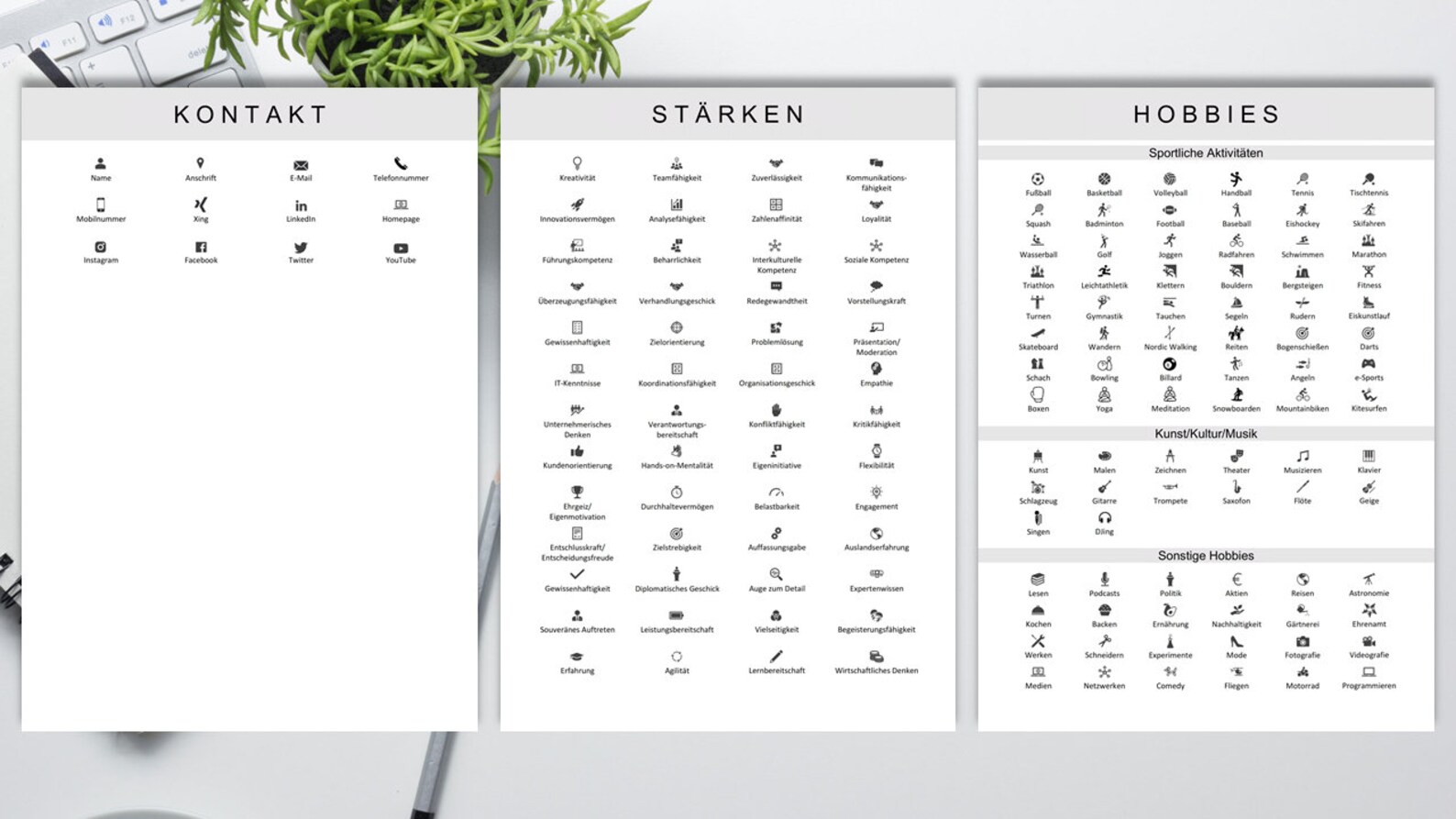 Tabular CV Template Word One-sided| Application Template With Cover ...