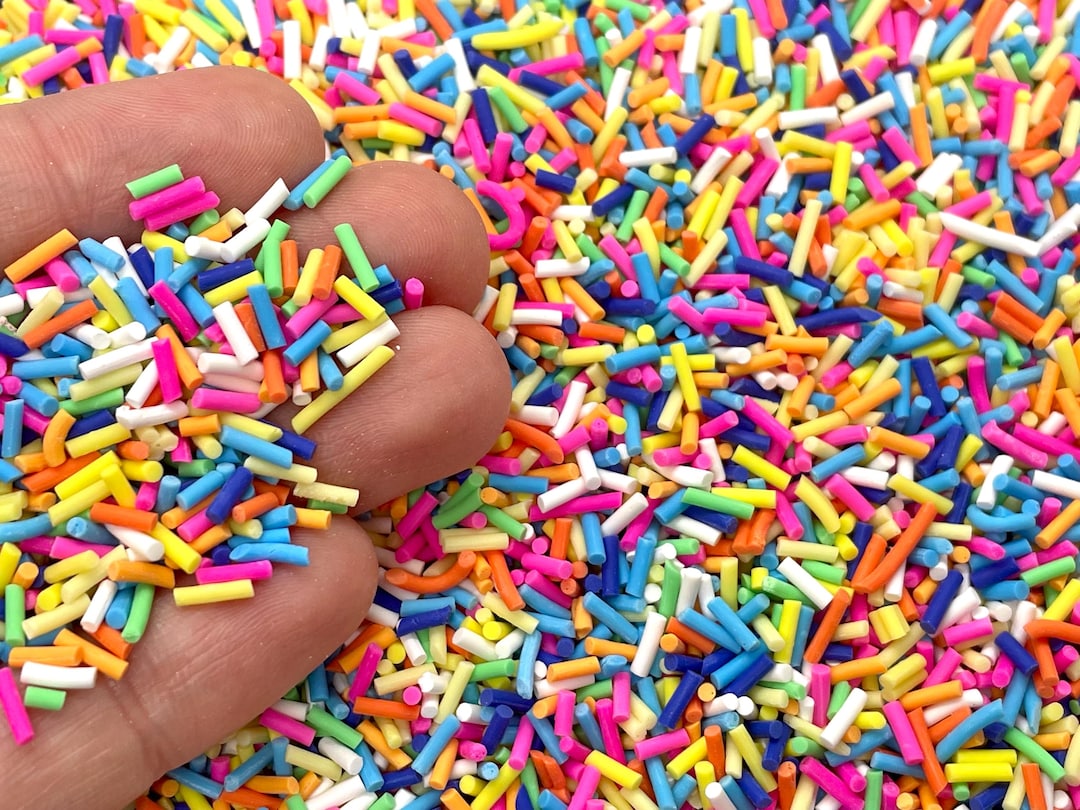 Fake Rainbow Sprinkles for Slime or Decoden - Clay Sprinkles - Fimo ...
