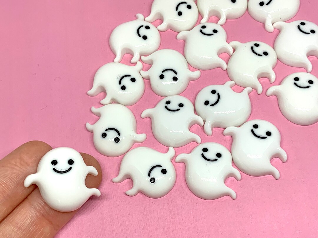 10pcs Ghost Cabochons - Halloween Flatback Charms for Slime or Decoden ...