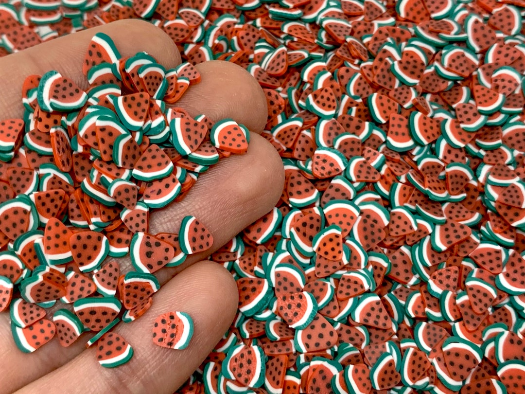 Watermelon Fimo Slices Polymer Clay Fruit Embellishments for - Etsy