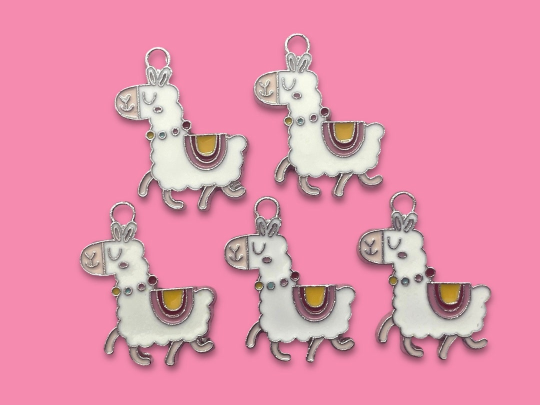 10pcs Llama Pendants - Enamel Silver Tone Alpaca Charms for Jewelry ...