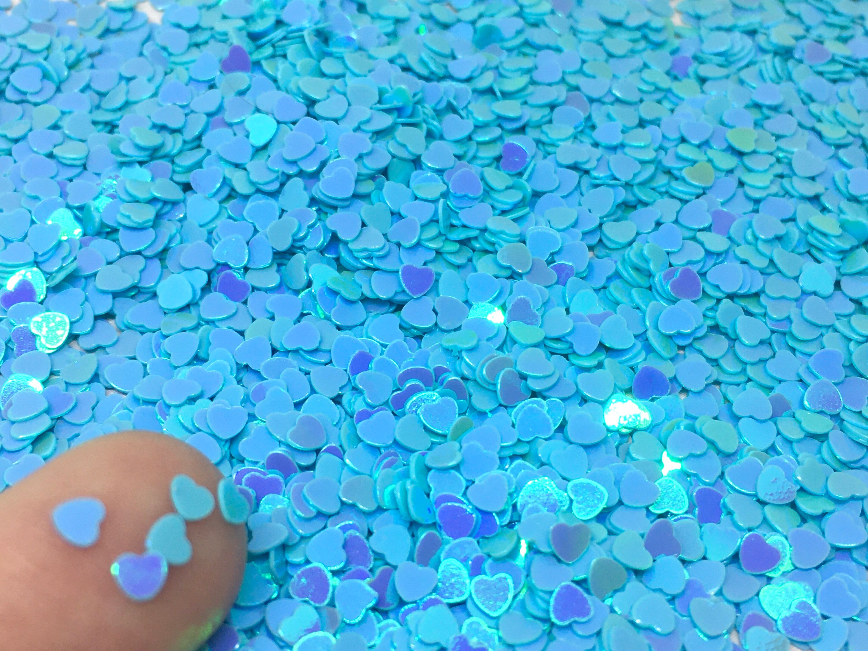 Blue Glitter Hearts