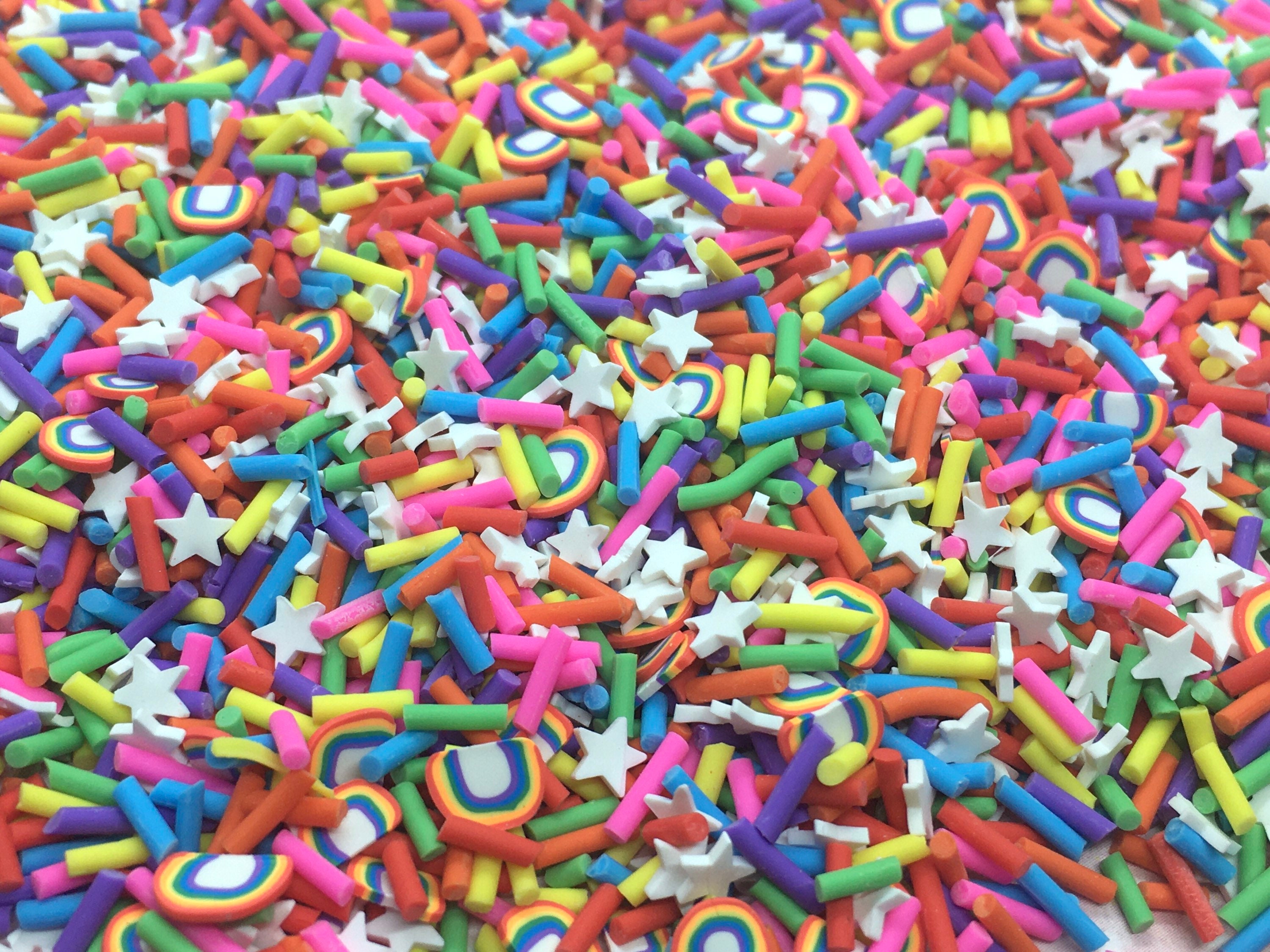 Polymer Clay Fake Sprinkles Resin Fillers Polymer Clay Blue Rainbow ...