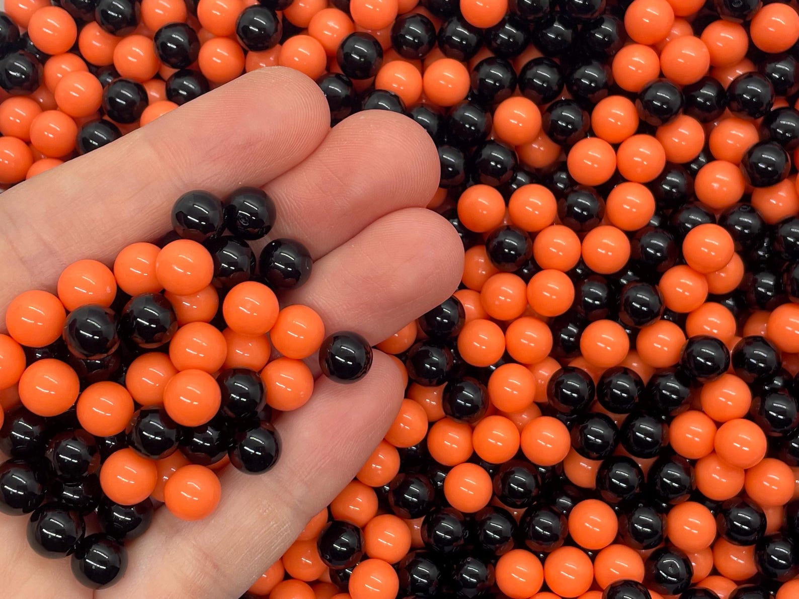 Halloween Mix Fake Round Candies - Mini Faux Black and Orange Gumballs ...