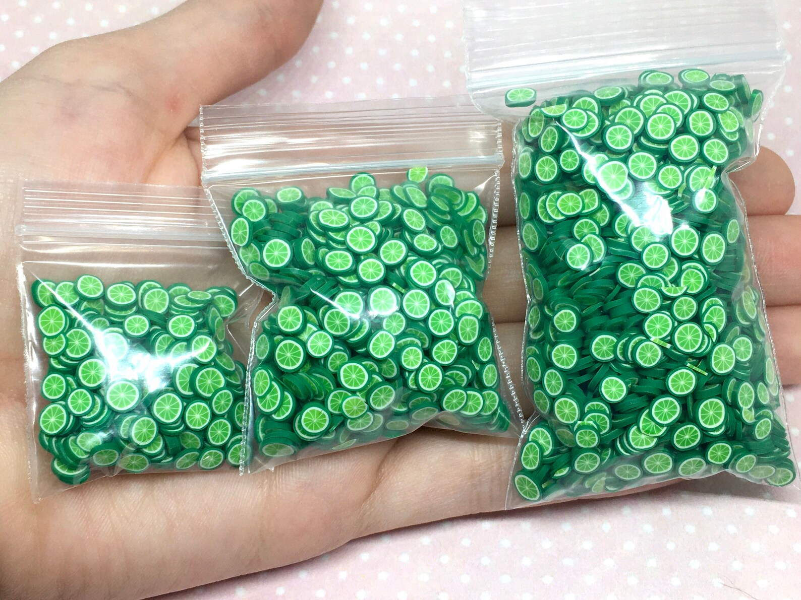 Lime Fimo Slices Polymer Clay Fruit Embellishments for | Etsy