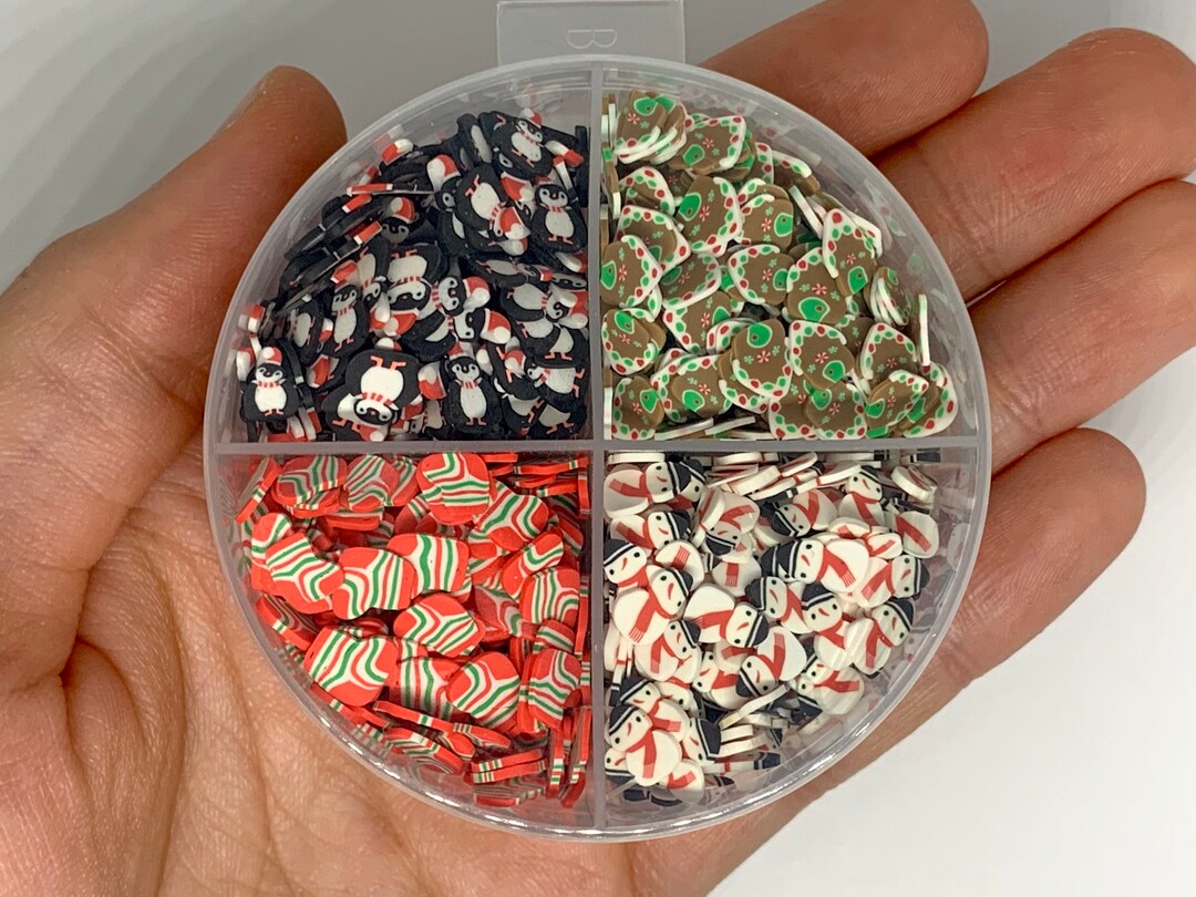 Christmas Fimo Slices Set - Winter Polymer Clay Slice Assortment ...
