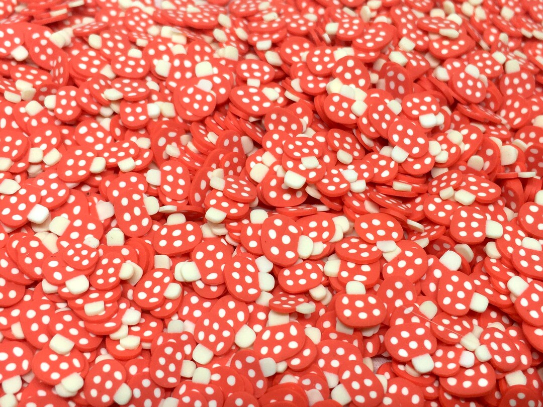Mushroom Fimo Slices - Polymer Clay Embellishments for Slime, Decoden ...