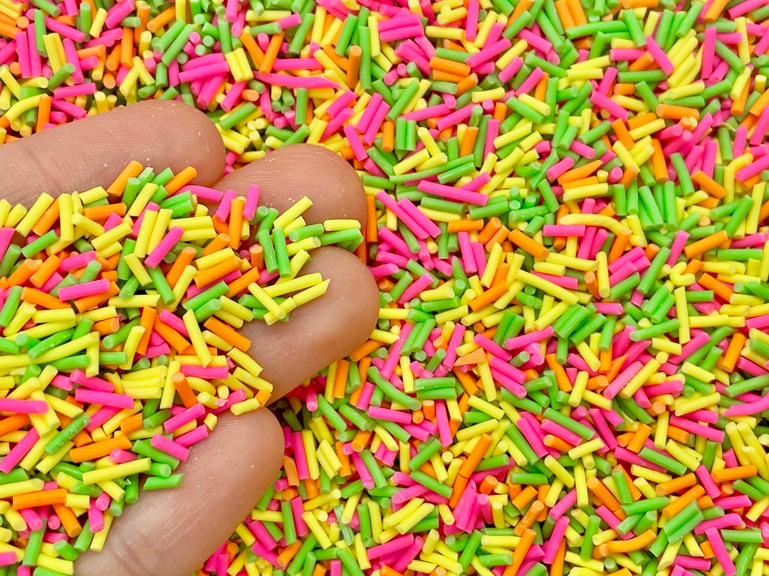 Summer Fun Fake Sprinkles for Slime or Decoden - Brightly Colored Clay ...