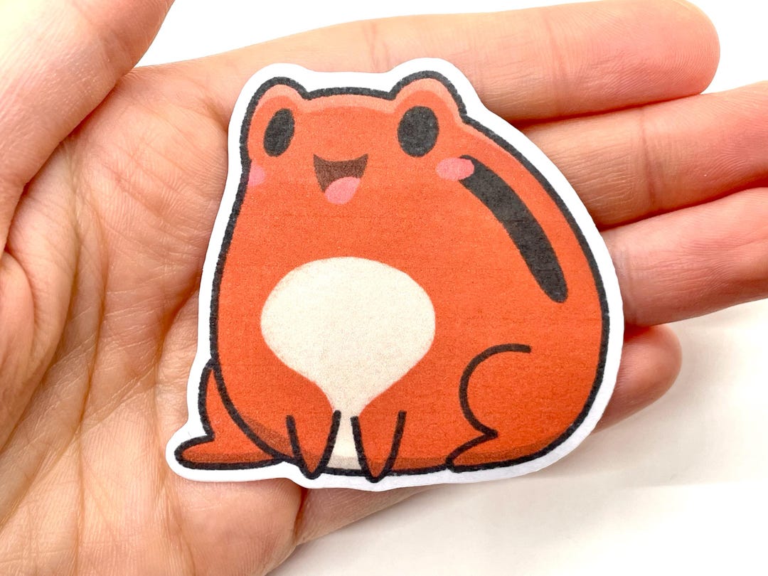 Handmade Tomato Frog Sticker - Kawaii Digital Animal Art - Cute ...