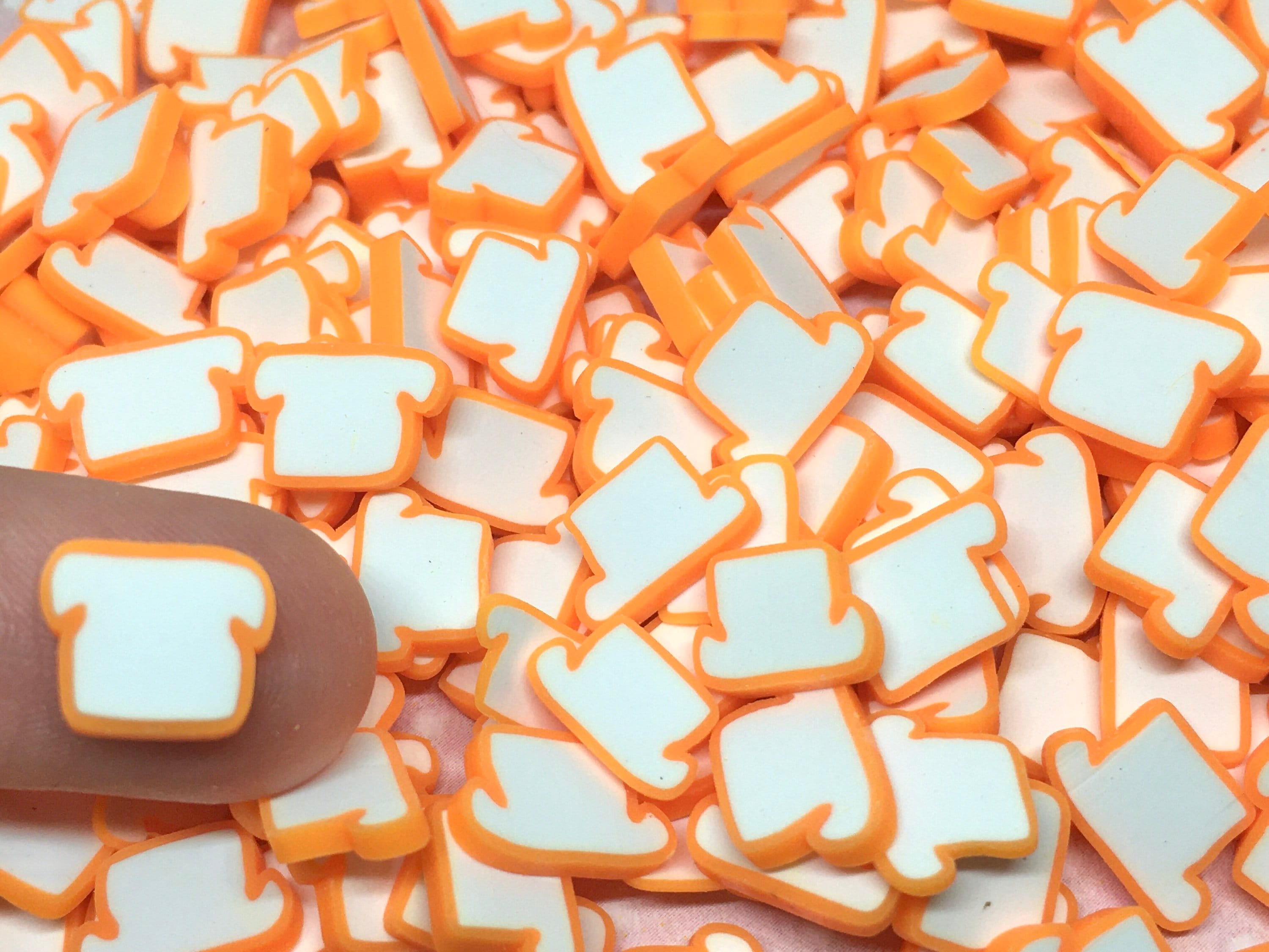 Toast Slime Charms Bread Cabochons Large Fimo Slices - Etsy