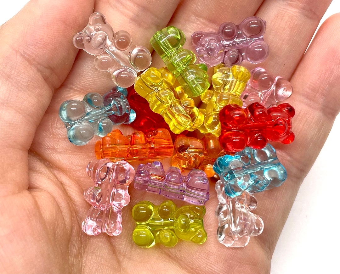 20pcs Gummy Bear Beads - Acrylic Candy Jewelry Supplies - 3D Plastic ...
