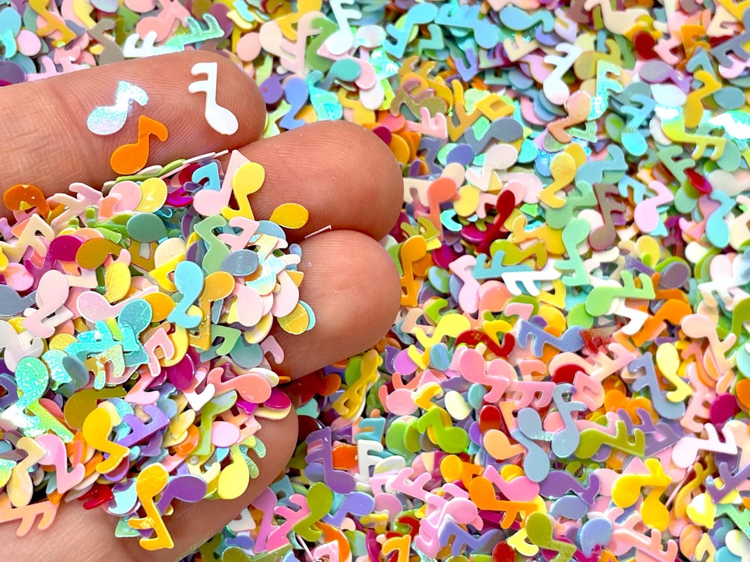 Colorful Music Note Glitter - 5g to 50g Rainbow Sparkles - Mixed Colors ...