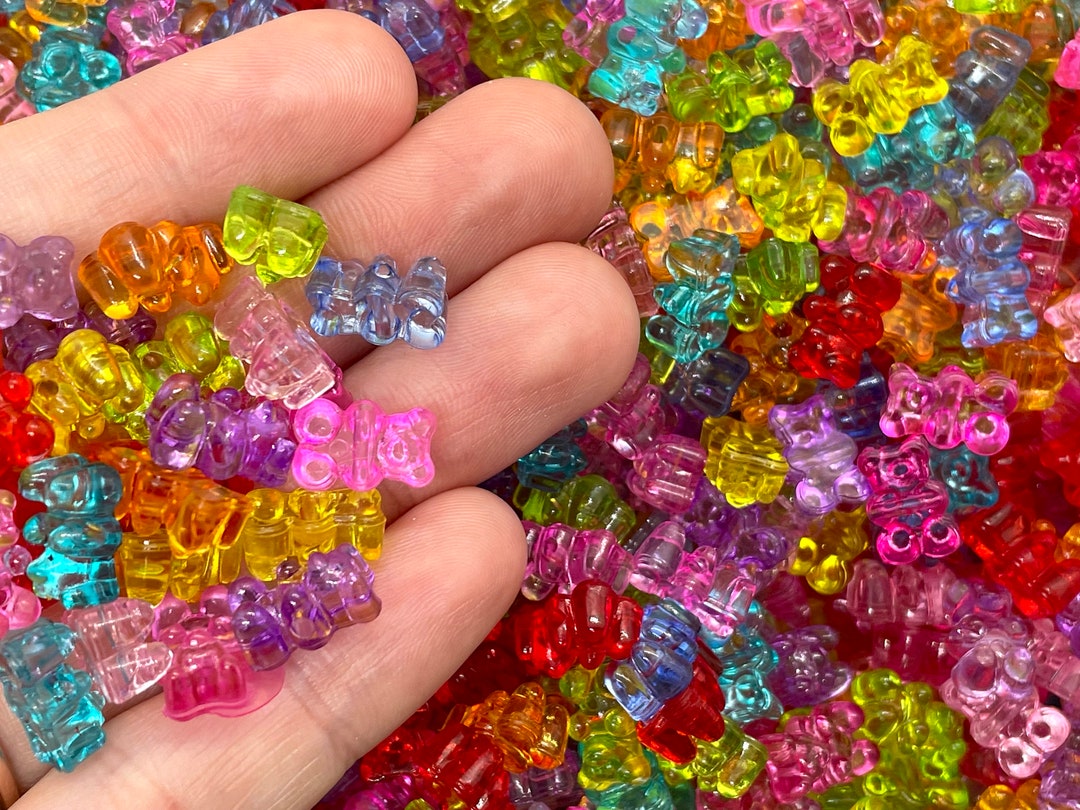 50pcs Small Gummy Bear Beads - Acrylic Candy Jewelry Supplies - 3D ...