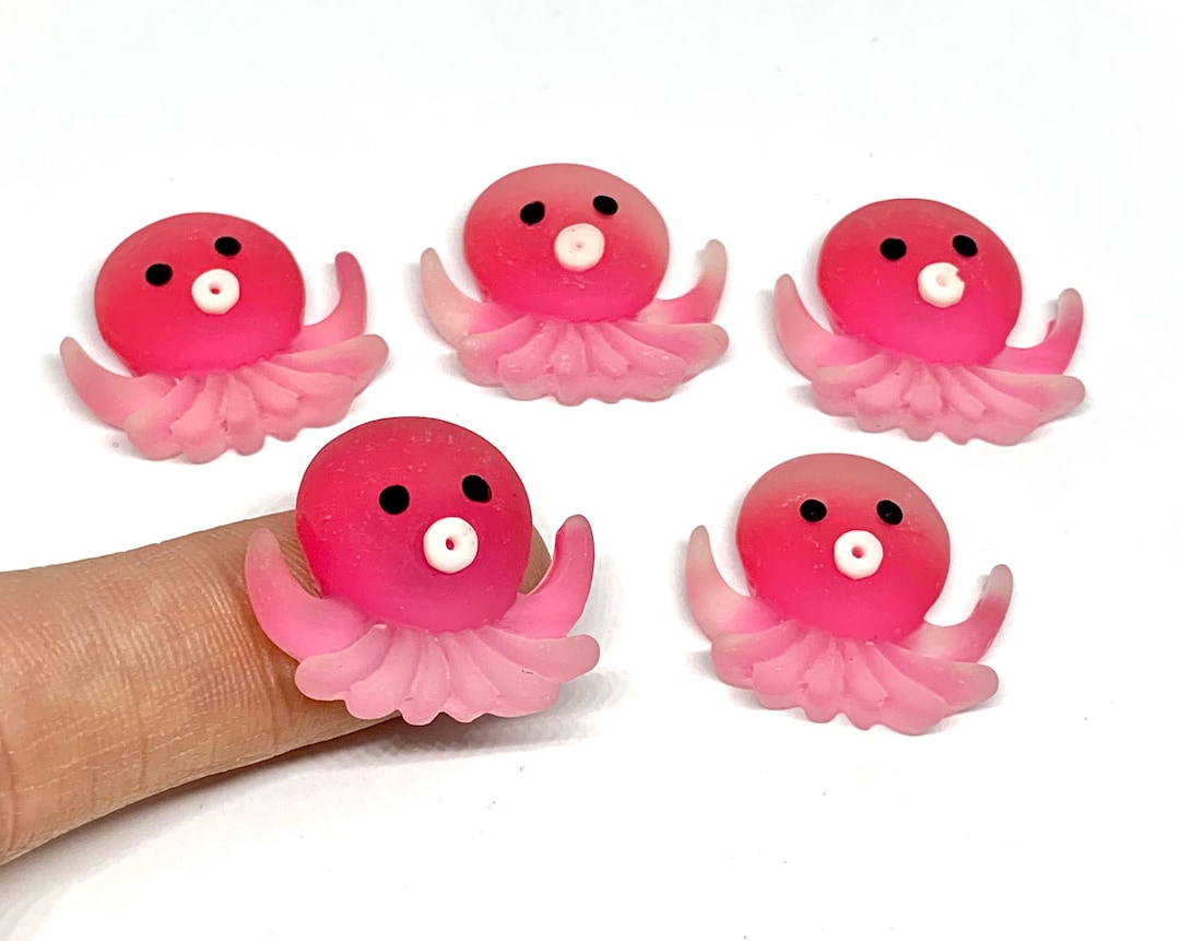 10pcs Octopus Cabochons Sea Animal Slime Charms Cute Resin Flatbacks ...