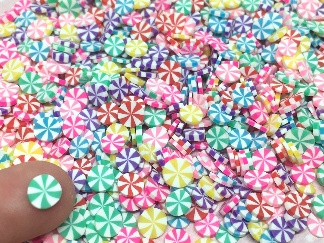 Colorful Candy Fimo Slices - Rainbow Polymer Clay Embellishments for ...