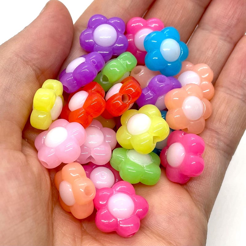 Acrylic Flower Beads - Etsy