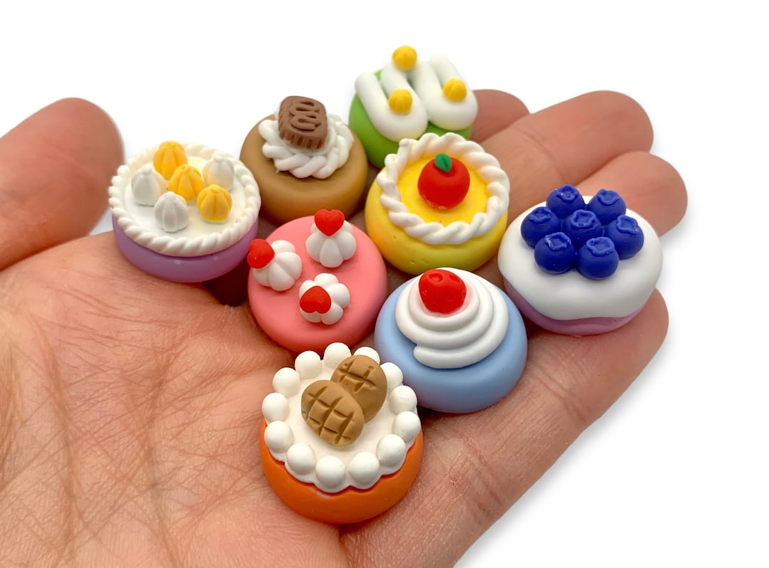 10pcs Miniature Cakes 3D Resin Cabochons Charms for Slime or Decoden ...