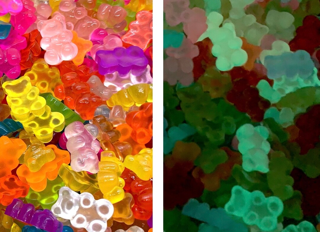 20pcs Glow in the Dark Gummy Bear Cabochons - Flatback Resin Charms for ...