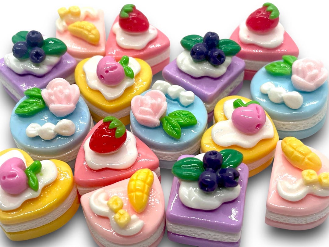 10pcs Miniature Cakes - 3D Resin Cabochons - Charms for Slime or ...