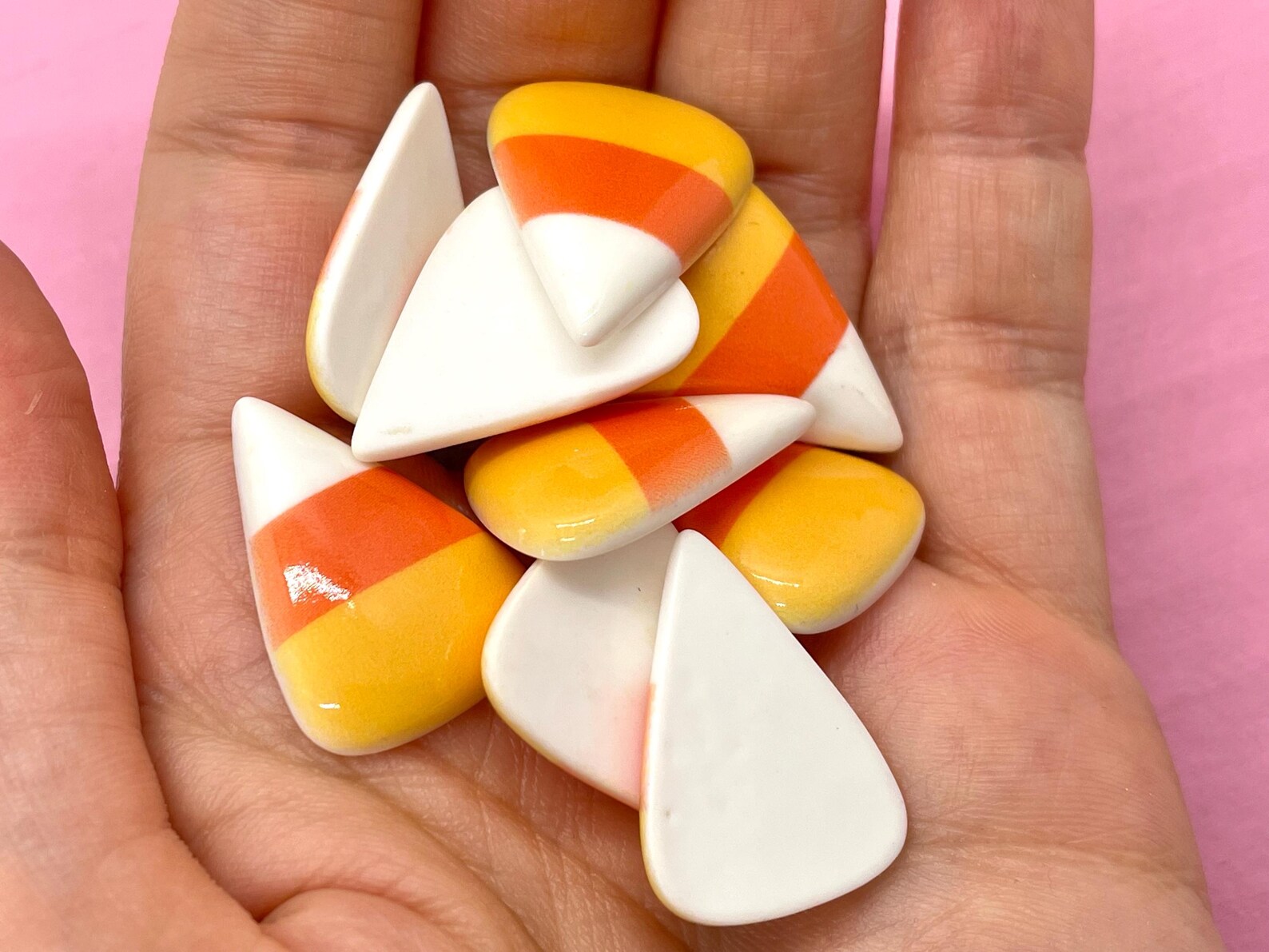 10pcs Candy Corn Resin Cabochons - Halloween Flatback Charms for Slime ...