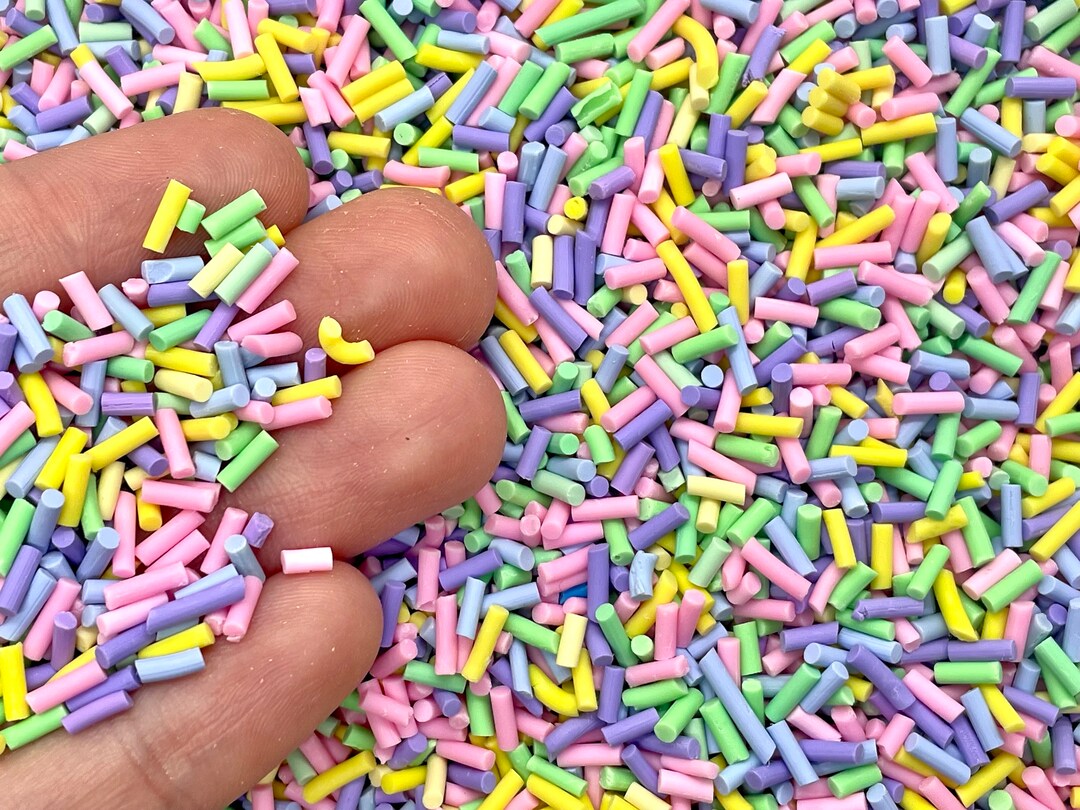 Pastel Fake Sprinkles for Slime or Decoden - Clay Rainbow Sprinkles ...
