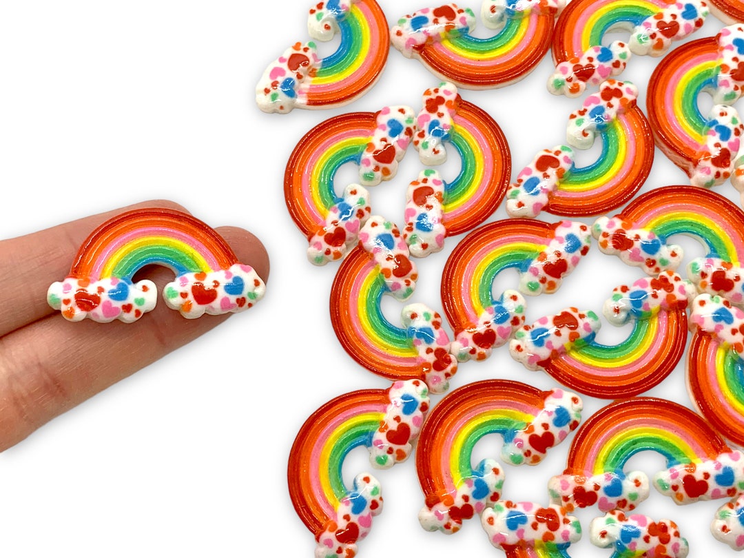 10pcs Large Rainbow Cabochons - Cute Flatback Charms for Slime - Kawaii ...