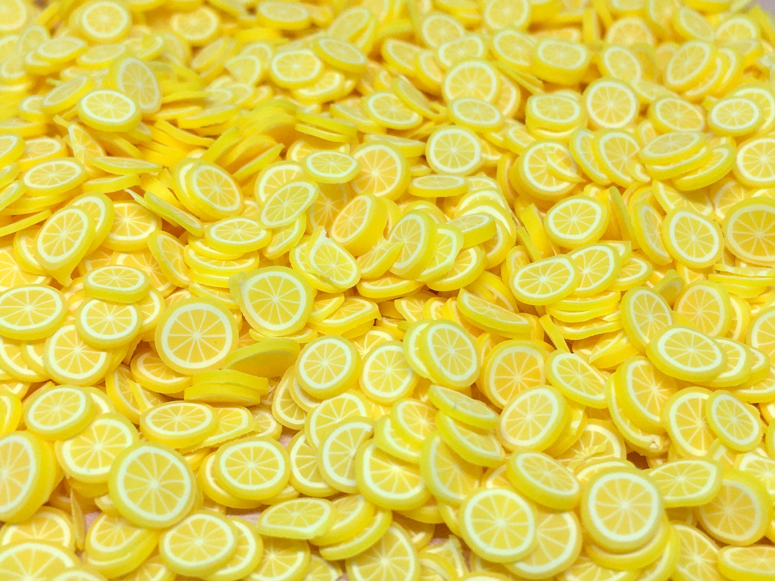 Lemon Clay Slices Mini Fimo Lemons Embellishments for Slime | Etsy