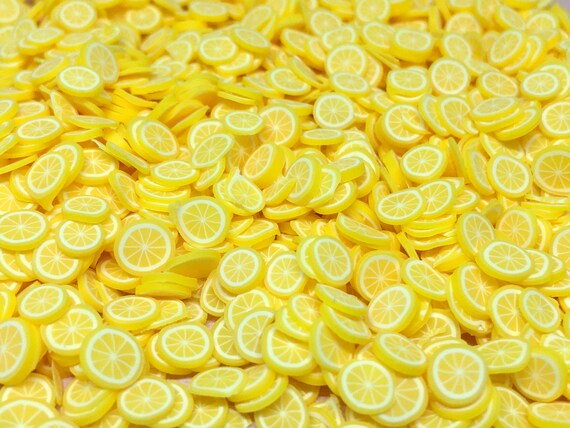 Lemon Clay Slices Mini Fimo Lemons Embellishments for Slime | Etsy